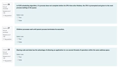 solved question 26 not yet answered in fcfs scheduling
