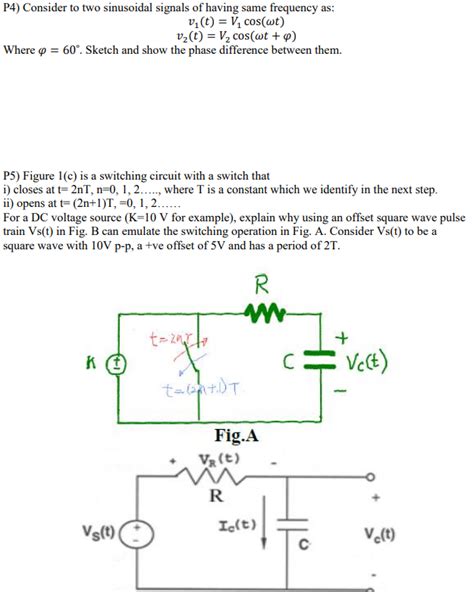 Solved P4 Consider To Two Sinusoidal Signals Of Having Same Chegg Com