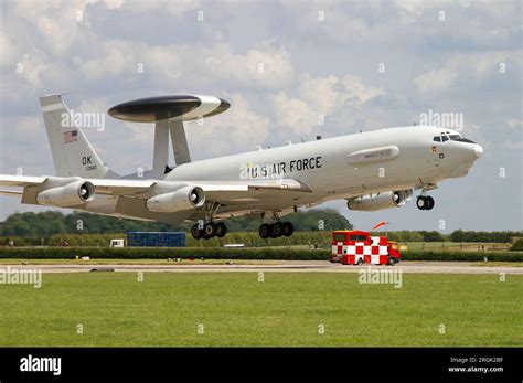 Us Air Force Boeing E 3b Sentry Awacs Plane Landing At Raf Waddington