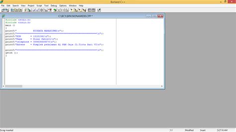 Teknik Komputer MEMBUAT PROGRAM BIODATA MENGGUNAKAN APLIKASI BORLAND C