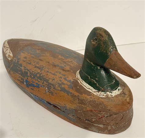Scandinavian 19th Century Hand Carved Folk Art Duck Decoy For Sale At