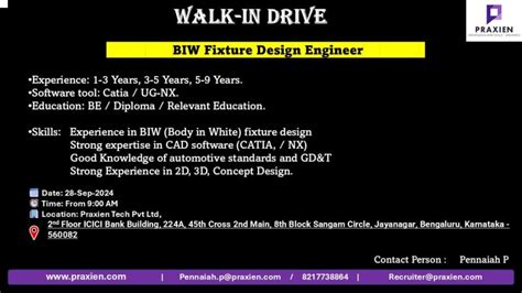 Hiring Walkindrive Multiplepositions Hurryup Biw Designengineer Rajeshwari H