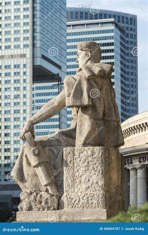 Ironic View Of Past And Present Architecture In Warsaw Stock Image