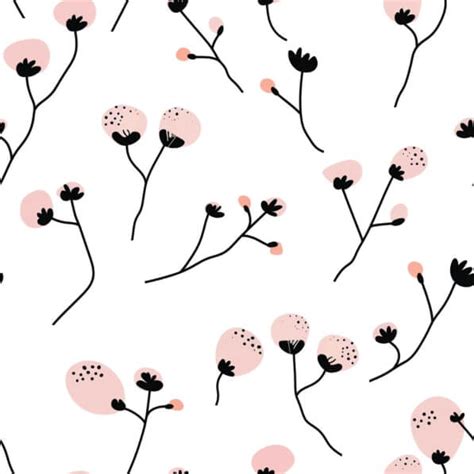 Download Seamless Pink And Black Flower Pattern Patterns Online