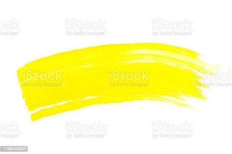 흰색 배경에서 격리된 노란색 브러시 스트로크입니다 노란색 추상 스트로크입니다 다채로운 수채화 브러시 스트로크 개념에 대한 스톡 사진 및 기타 이미지 Istock