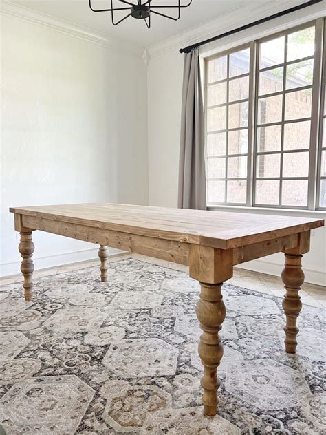 Diy Modern Farmhouse Turned Leg Dining Table Artofit