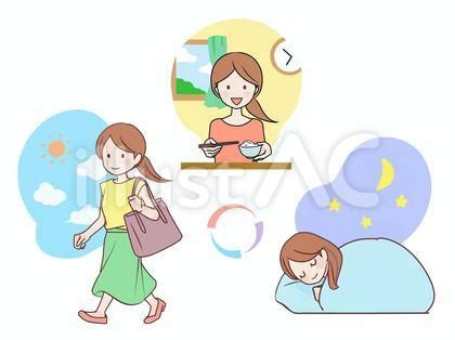 規則正しい生活をおくる女性イラスト No 23872635｜無料イラスト・フリー素材なら「イラストac」