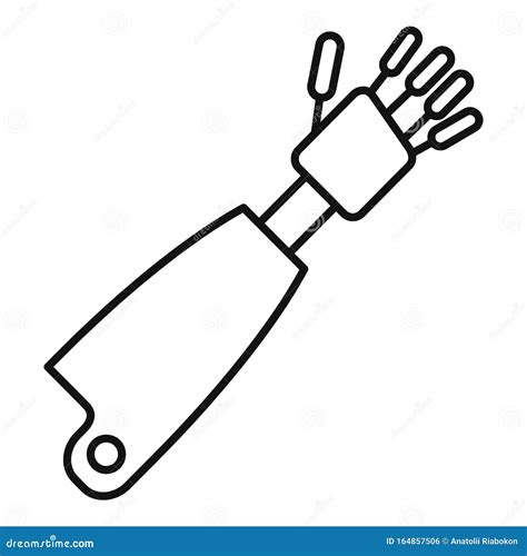 Prosthesis Hand Icon Outline Style Vector Illustration Cartoondealer