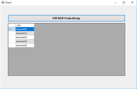 Filling Datagridview From An Array Stack Overflow