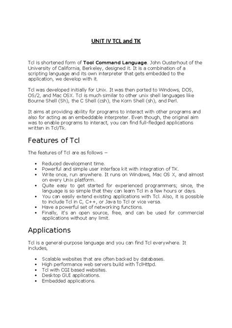 Computer Science And Engineering Scripting Language Unit 5 Unit Iv