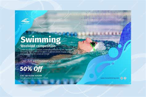 Free Vector Swimming Banner Concept