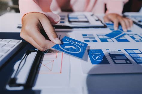 Young Asian Business Creative Team Work Together Mobile Application