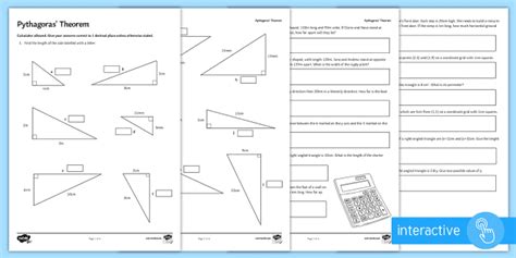 Pythagoras Theorem Problem Solving Worksheets KS Maths Worksheets Library