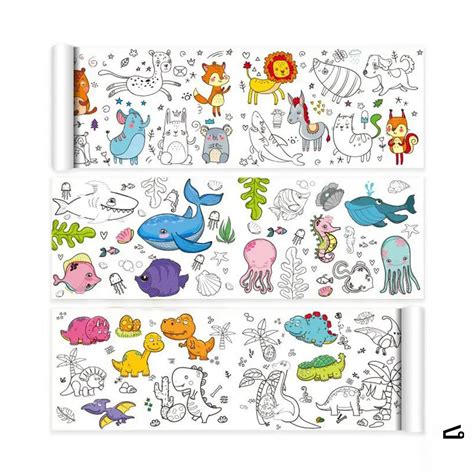 ม้วนกระดาษวาดเขียนสำหรับเด็ก ม้วนกระดาษสียัดไส้กาวม้วน Kertas Mewarnai กราฟฟิตีสำหรับเด็กภาพวาด