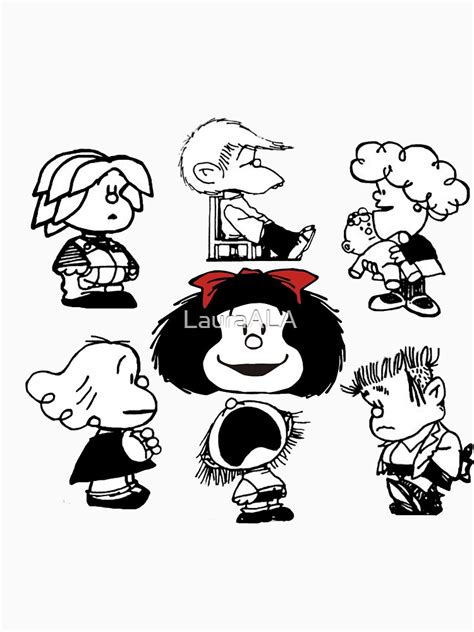 Mafalda Characters T Shirt For Sale By Lauraala Redbubble Vector T Shirts Png T Shirts