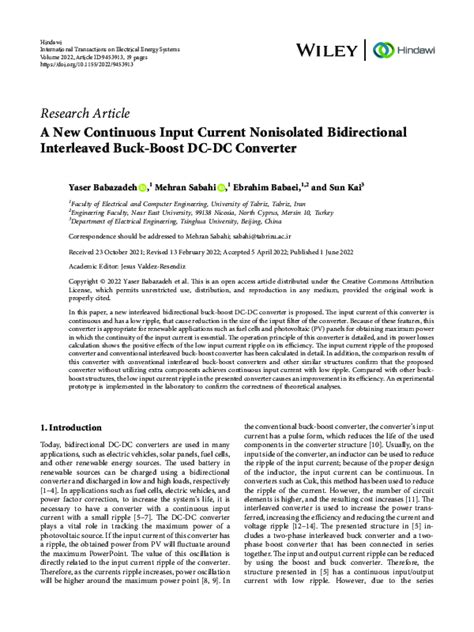 Pdf A New Continuous Input Current Nonisolated Bidirectional