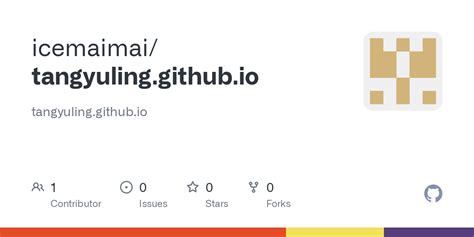 GitHub Icemaimai Tangyuling Github Io Tangyuling Github Io
