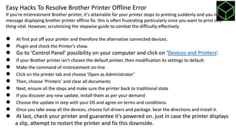 How To Solve Brother Printer Offline Problem Ppt