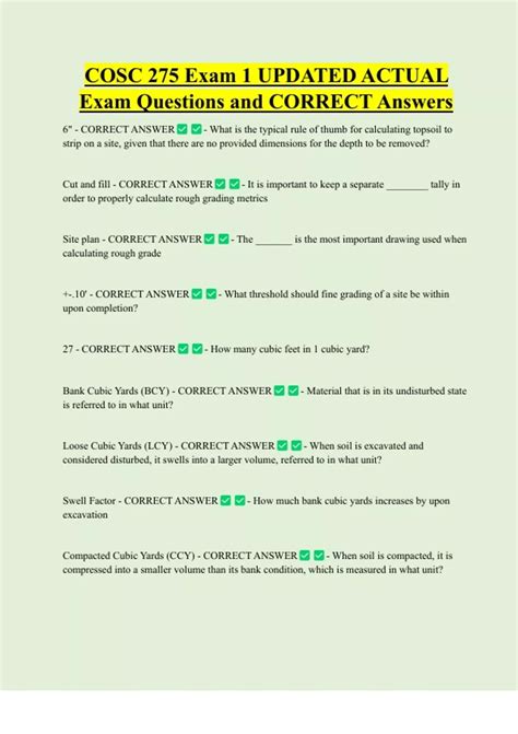 COSC Exam UPDATED ACTUAL Exam Questions And CORRECT Answers Cosc Stuvia US