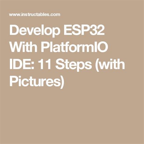 Develop ESP32 With PlatformIO IDE Development Ides Physics