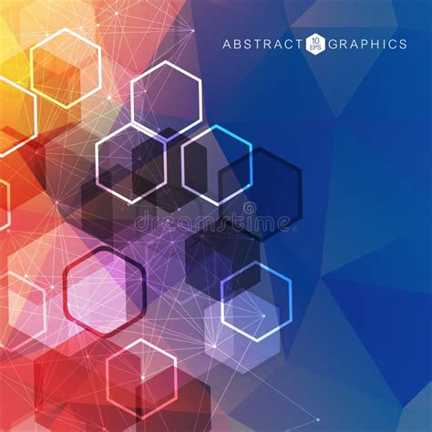 Geometric Abstract Background With Connected Line And Dots Structure Molecule And Communication