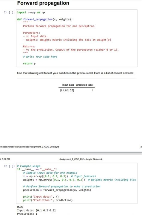 Solved Use Python Forward PropagationIn Import Numpy Chegg