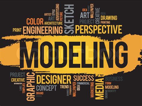 modeling word cloud stock vector colourbox