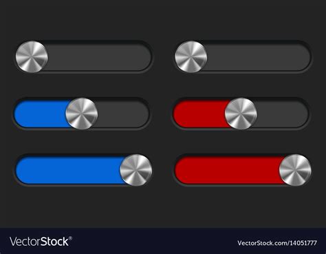 Slider Toggle Switch Blue And Red Bar Interface Vector Image