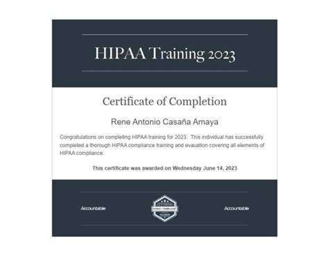 Hipaa Training Certificate Example Pdf