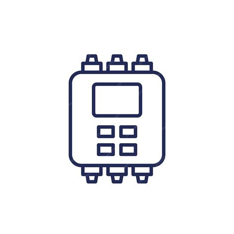 Premium Vector Plc Line Icon On White Programmable Logic Controller