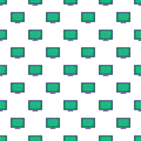 Binary Code On Monitor Pattern Cartoon Style Vector Art At Vecteezy