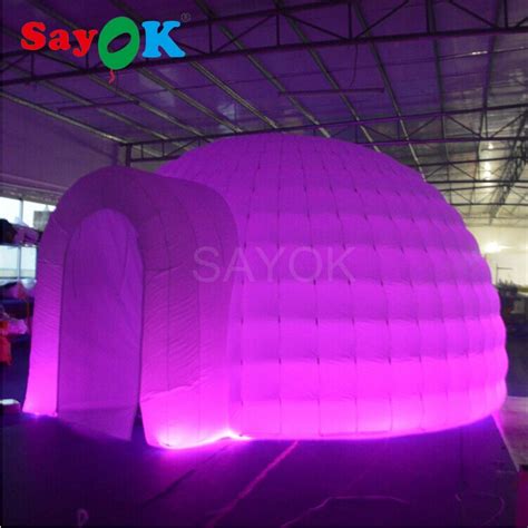 Led Lighted Portable Inflatable Igloo Dome Tent For Trade Show Exhibition