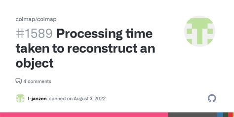 processing time taken to reconstruct an object · issue 1589 · colmap