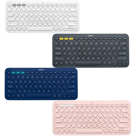 Logitech K380 Multi Device Wireless Bluetooth Keyboard Off White Rose Graphite Blue