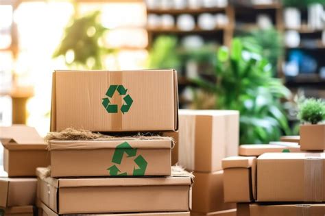 Premium Photo A Stack Of Boxes With A Recycle Symbol On Them