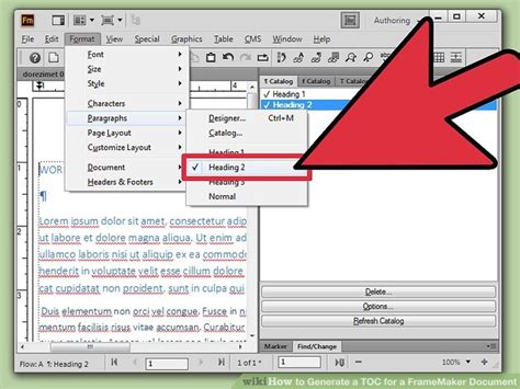 How To Generate A Toc For A Framemaker Document 8 Steps