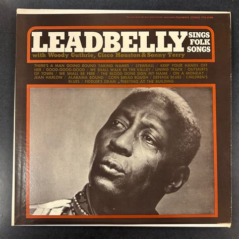 Leadbelly Sings Folk Songs Us Reissue Used Legend Records Ottawa