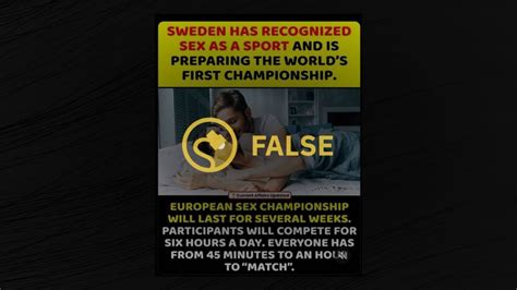No Sweden Did Not Declare Sex A Sport Snopes Com