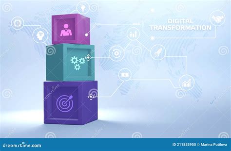 Concept Of Digitization Of Business Processes And Modern Technology Digital Transformation