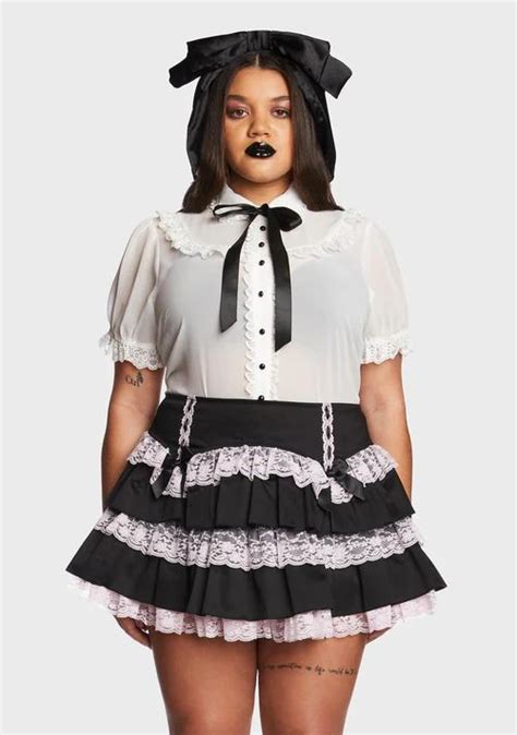 Plus Size Widow Sheer Chiffon Bow Lace Trim Top White Chiffon Tops Plus Size Outfits Lace