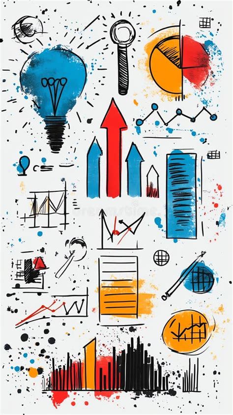 colorful illustrations of business growth charts and graphs
