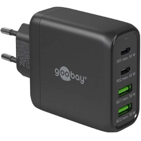 GOOBAY 2x USB C 2x USB A 5V 68W črn hitri polnilec Enaa