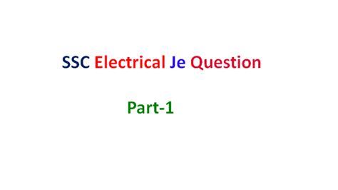 Electrical Engineering Objective Questions Mcq Part 1