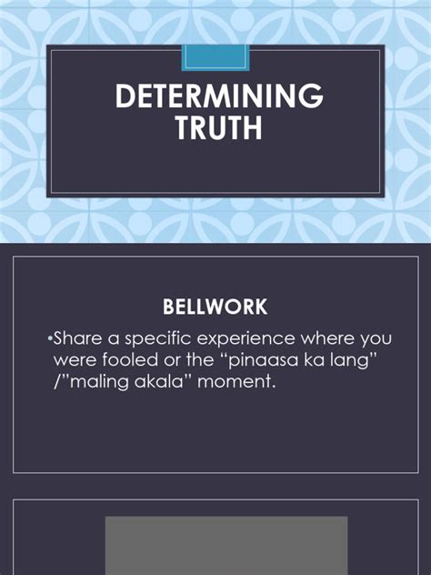 Determining Truth Pdf Truth Theory