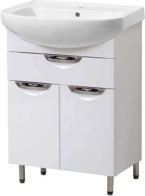 Тумба підлогова ЮВВІС Омега 60 Т 3 з умивальником Артеко біла фото відгуки характеристики в