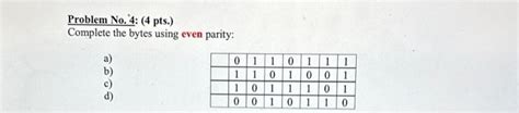 solved problem no 4 4 pts complete the bytes using