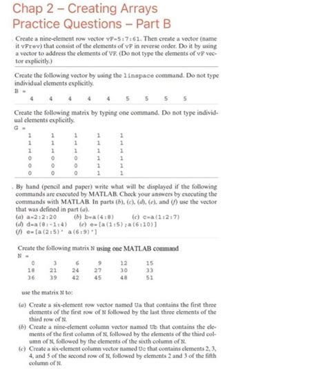 Solved Create A Nine Element Row Vector VF Then Chegg