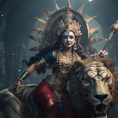 Premium Ai Image Maa Durga Generative Ai