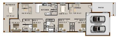 Narrow Ranch 4 Bed House Plan No 224zero 4 Bedroom Narrow Ranch Lot