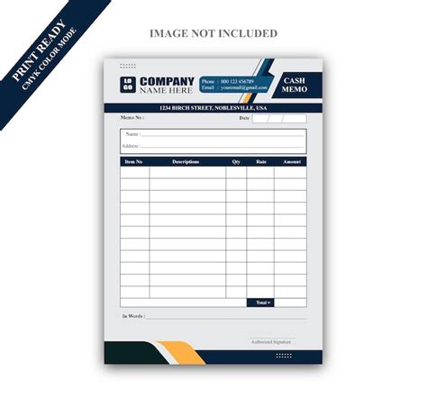 premium vector cash memo invoice delivery note template design vector